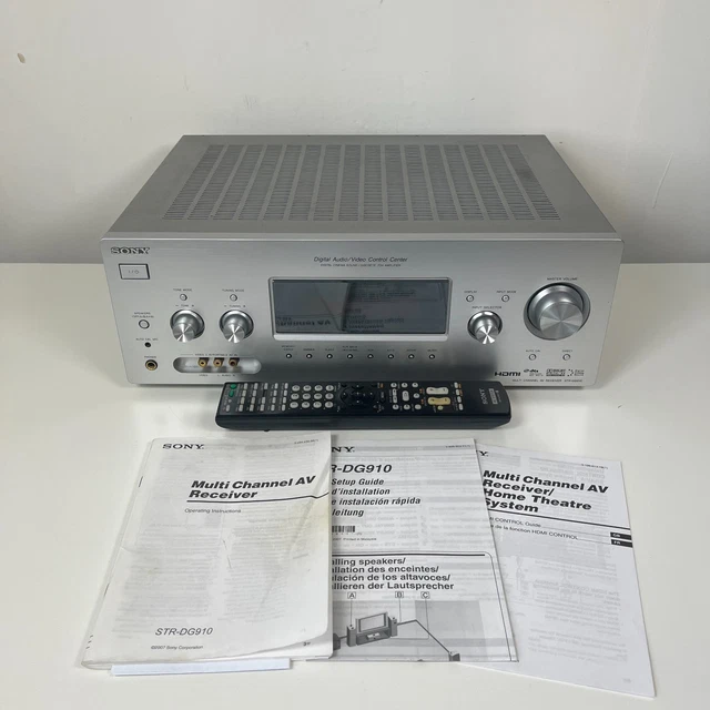 SONY STR-DG910 MULTI Channel 7.1 AV Receiver, Remote & Manuals ...