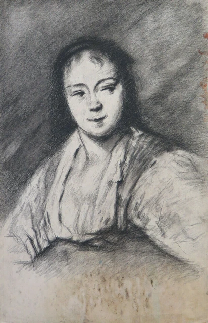 TABLEAU ANCIENNE PORTRAIT Féminin Artiste Français Pierre Duteurtre Dut ...