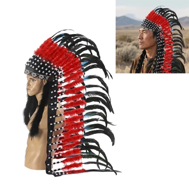 TRADITIONAL LOCAL AMERICAN Feather Headdress For Cultural Event Costume ...