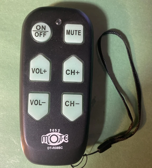 EASY MOTE DT-R08BC Backlit Big Button Universal TV Remote Black Wrist ...