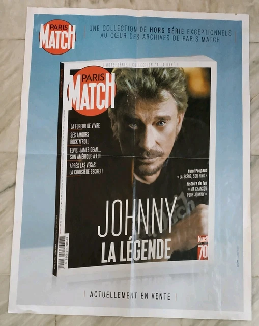 AFFICHE/POSTER PRESSE PARIS Match : Johnny Hallyday /80x60 cm EUR 4,90 - PicClick FR