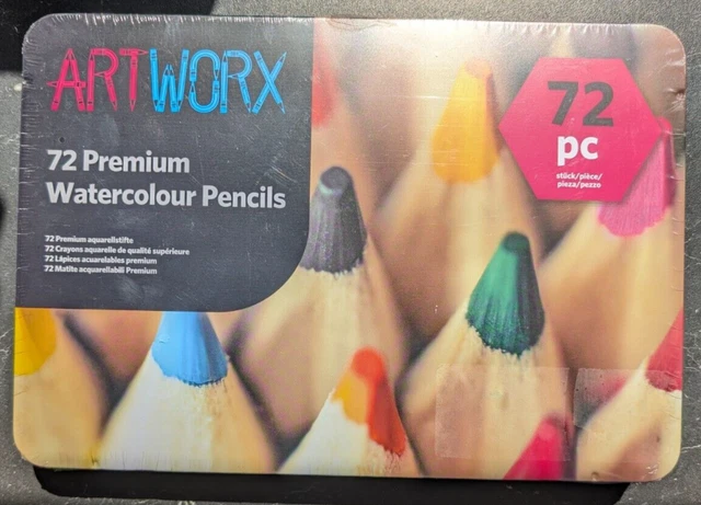ARTWORX 72 PREMIUM Watercolour Colouring Pencils Set Drawing Sketching ...
