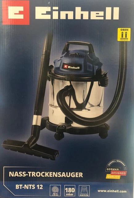 EINHELL NASS-TROCKENSAUGER BT-NTS 12 Sauger 12 L Blue Filter Edelstahl 180 mbar EUR 49,90 ...