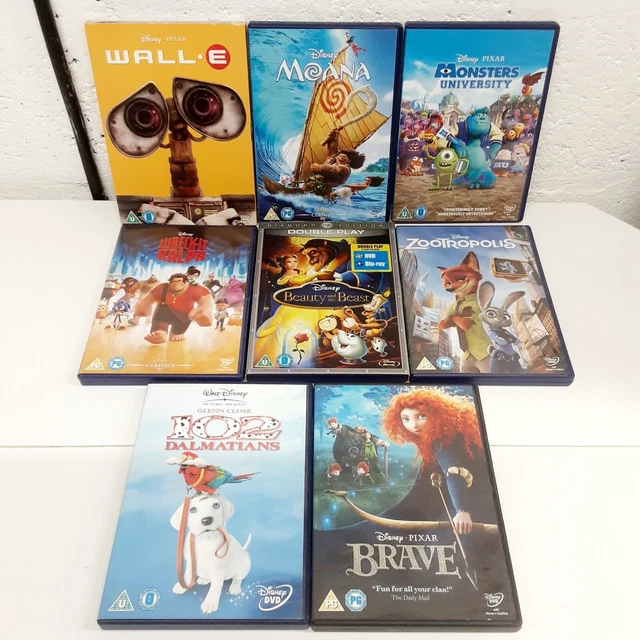 DISNEY & PIXAR DVD Bundle WALL-E, Mona, Brave, Zootropolis Etc. (8 ...
