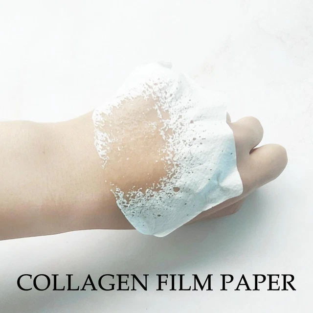 NANO COLLAGEN FILM Set Paper Soluble Facial Mask Forehead Skin Cheek ...