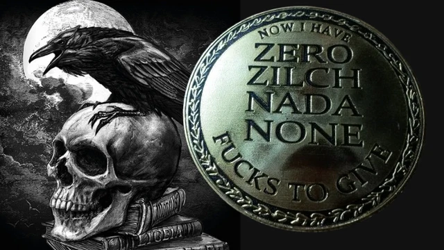 F-CAW-F RAVEN & Skull / Zero Zilch Nada None / Goth Collection Coin $11 ...