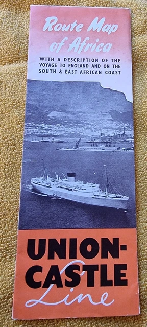 1953 UNION CASTLE Line Route Map Of Africa Brochure £29.99 - PicClick UK