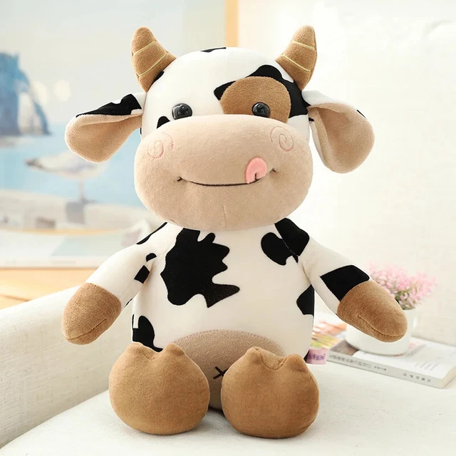 30 CM Kawaii Milk Cow Cute Little Cattle Plush Toy Stuffed Soft Animals ...