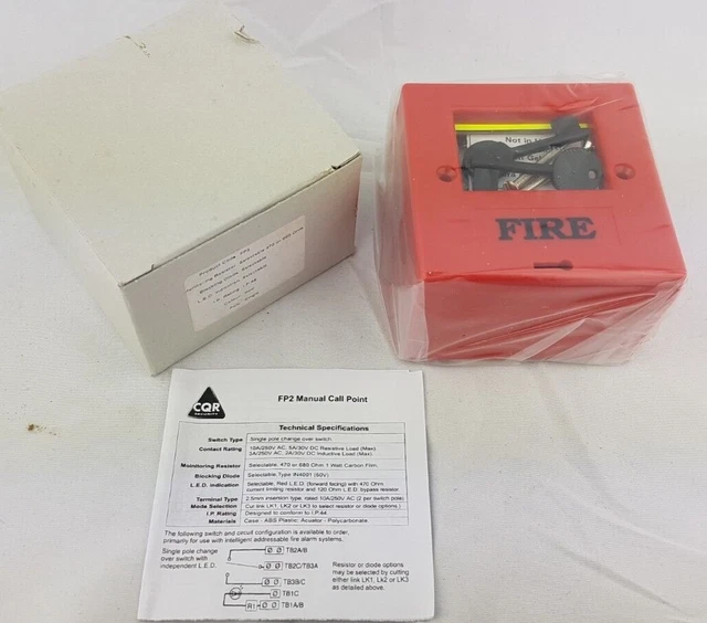 CQR FIREBRAND FP2 MANUAL CALL POINT-CONVENTIONAL WITH 2 x KEYS + Datasheet £9.79 - PicClick UK