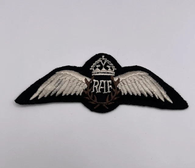 KING’S CROWN RAF Pilot Wings Royal Air Force Sew On Embroidered Badge ...