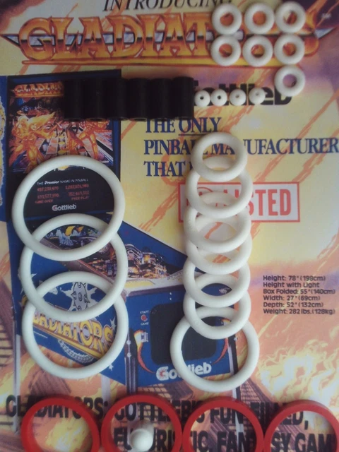 FLIPPER GOTTLIEB-GLADIATORS-KIT ELASTIQUES CAOUTCHOUCS-rubber EUR 22,00 ...