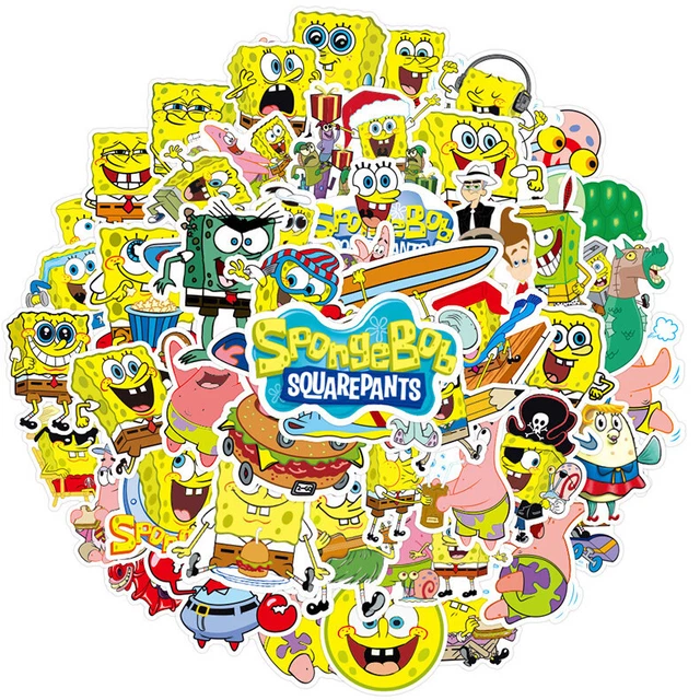 50PCS SPONGEBOB PATRICK Star Squidward Mr. Krabs Scrapbook Kid School ...