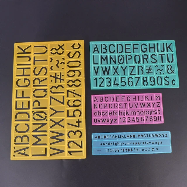 4 PCS LETTER Template Ruler Numbers Rulers Small Alphabet Stencils ...