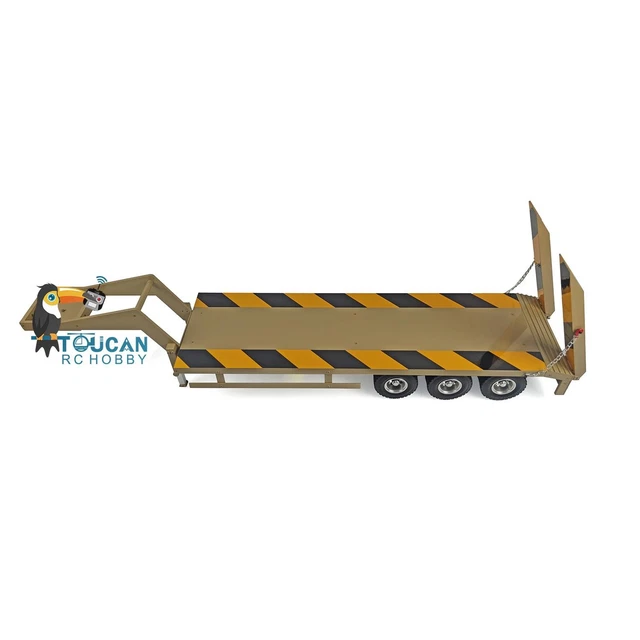 METAL HEAVY 3AXLE Trailer For 1:12 TAMIYA RC Tractor Truck DIY Military ...