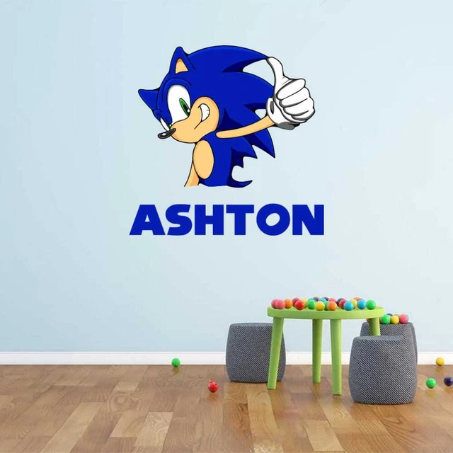 PERSONALISED VINYL SONIC the Hedgehog Wall Decal Sticker £11.95 ...