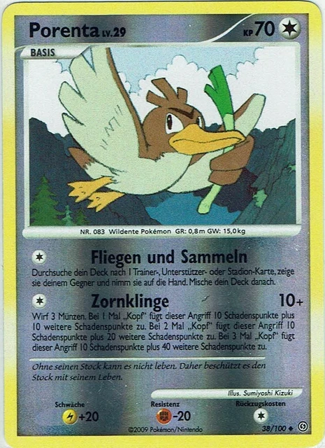 POKEMON MAPPA TRADING D&p Tempesta No. 38/100 Porenta Reverse Holo ...
