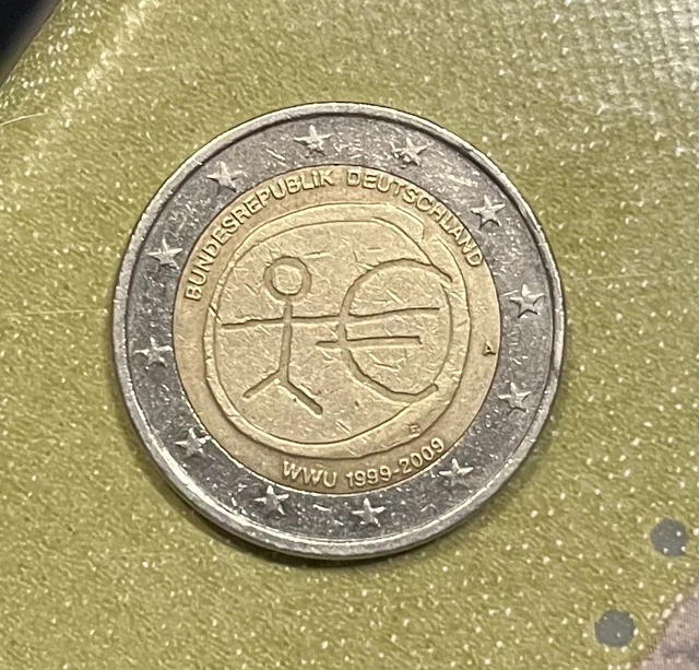 2 EURO MÜNZE Fehlprägung Strichmännchen, Sehr selten, WWU 1999-2009 A EUR 300,00 - PicClick DE