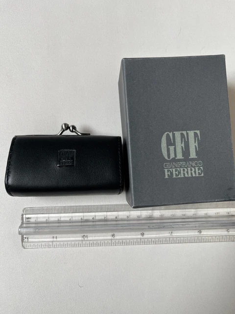 PORTA SPICCIOLI A scatto da donna GFF Gian Franco Ferrè in pelle nero ...