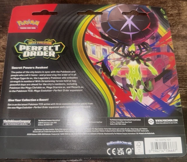 POKÉMON TCG: MEGA Evolution-Perfect Order 3 Booster Packs & Chikorita ...