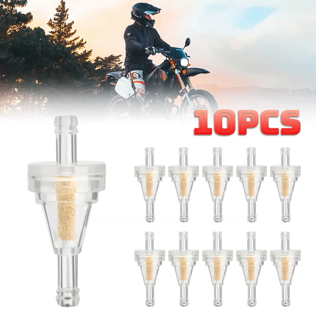 10 MOTORCYCLE INLINE Gas Fuel Filter 1/4 inch 6.3mm Fuel Line Dirt Bike ...