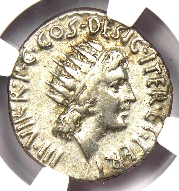 MARC ANTONY AR Denarius Sol Silver Coin 38 BC - Certified NGC Choice VF ...