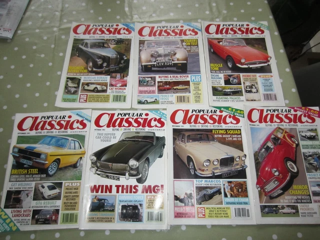 7 POPULAR CLASSICS Mags. June -Dec.1991 Mg Magnette,Avenger Tiger,Alvis ...