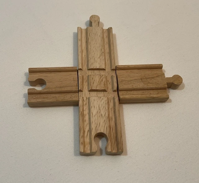 WOODEN LARGE CROSS Roads Points Junction Fits Thomas & Brio P&P ...