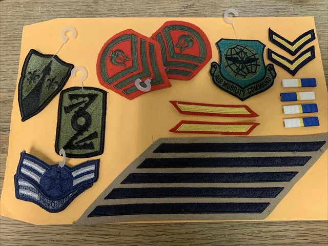 VINTAGE US ARMY lot Staff Air Mobility Command Pilot Sergeant RANK ...