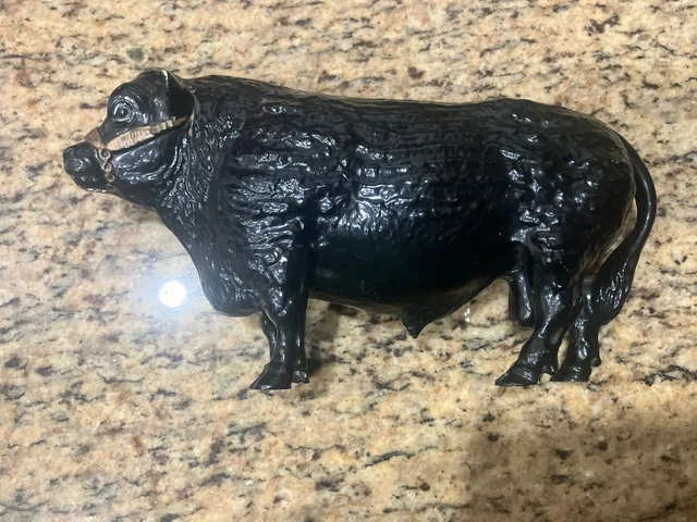 VINTAGE BRYER BLACK Angus Bull Walking Rough Cut Coat $59.00 - PicClick