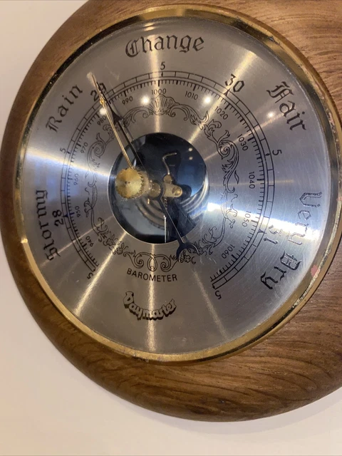SMART 1980'S HANDTURNED Solid Wood Daymaster Wall Barometer Working ...