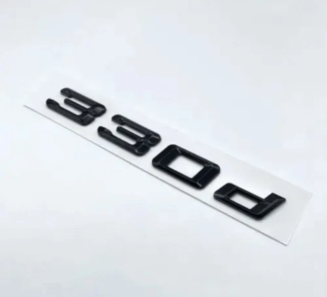 LOGO INSIGNE BMW 330d Noir Métal Autocollant Emblème Coffre Arrière 330 ...