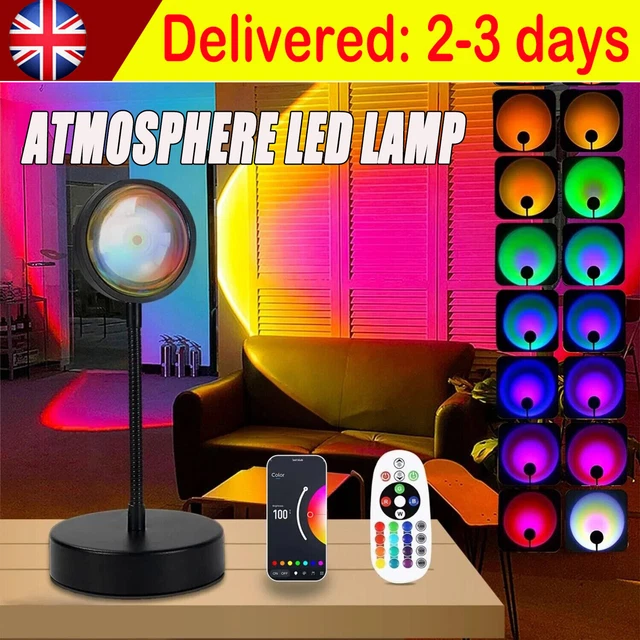 SUNSET PROJECTOR PROJECTION USB Atmosphere LED Desk Lamp Night Light ...