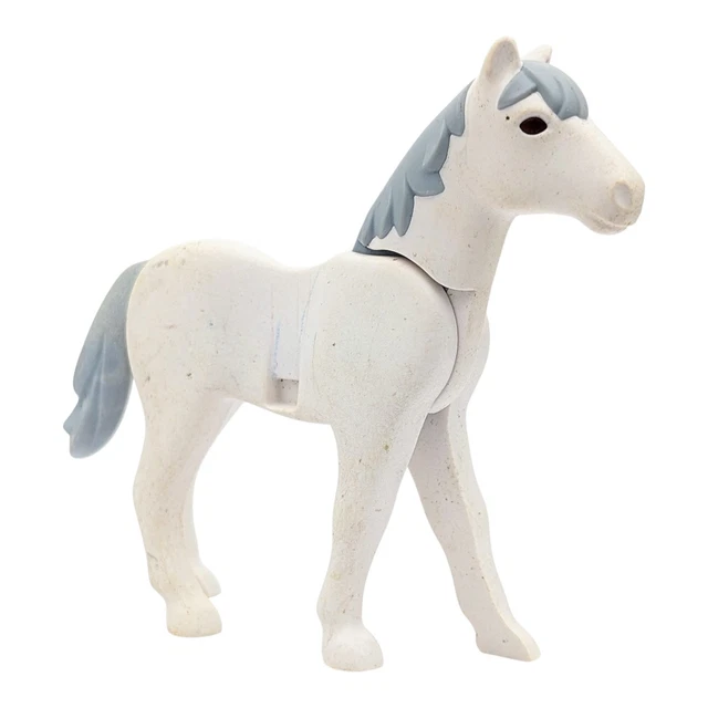 PLAYMOBIL CHEVAL BLANC ferme médiévale équestre figurine lâche EUR 3,00 ...