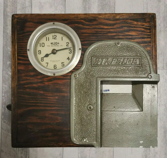 ANTIK BLICK TIME Recorder ltd.Stempeluhr Clock by Stafsine ...
