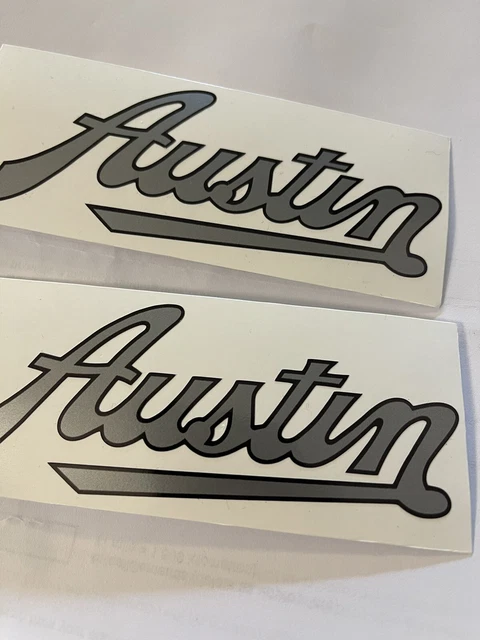 AUSTIN PATHFINDER PEDAL CAR STICKERS x 2 ALSO J40 SILVER / BLACK HIGH ...