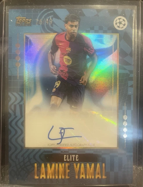 TOPPS 24/25 UCC Gold - Lamine Yamal Auto /49 - Barcelona £312.71 ...