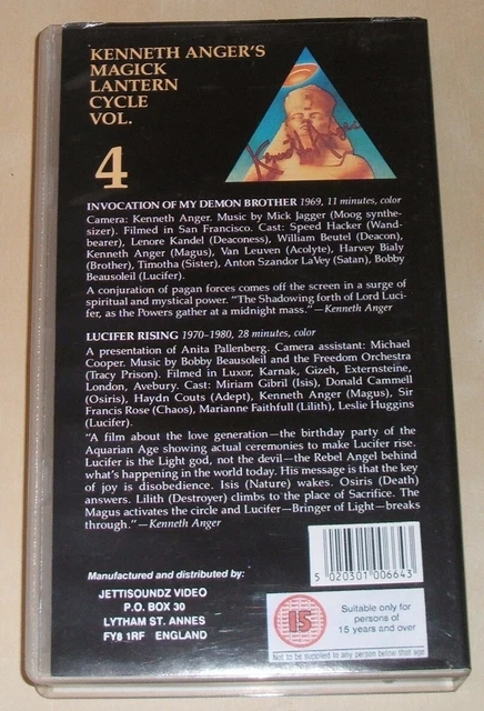 KENNETH ANGER LUCIFER Rising / Invocation of My Demon Brother VHS ...