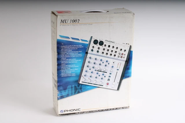 PHONIC MU 1002 10-Eingang 2-Bus Mikrofon/Leitungsmischer mit Netzteil ...