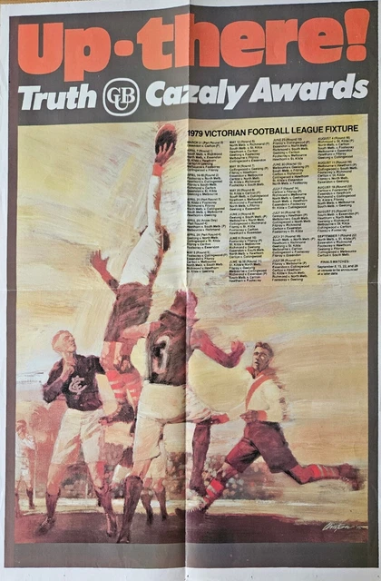 1979 VFL FOOTBALL Fixture Vintage Truth Supplement poster Up-There ...