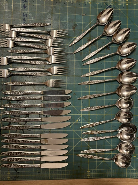 VINTAGE VINERS MOSAIC Pattern Cutlery Knives/Forks/Spoons 6 Place ...