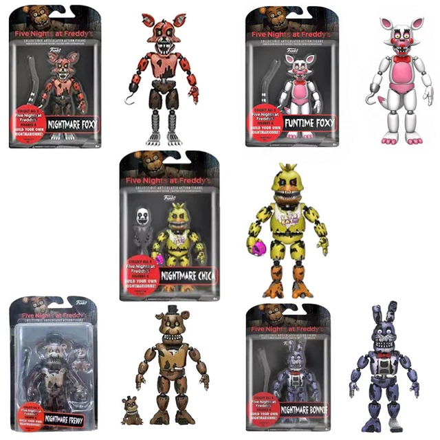 NEW FNAF FIVE NIGHTS AT FREDDY'S NIGHTMARE SET of Articulated Action ...