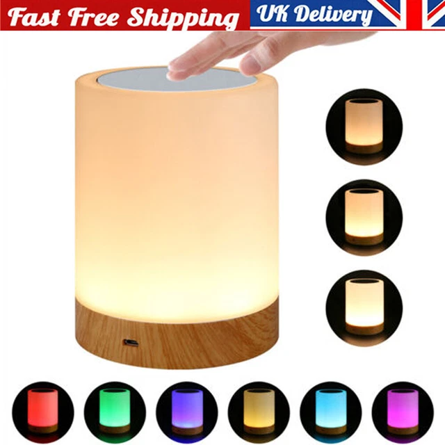 10COLOR RGB MOOD LED Lamp Dimmable Touch Night Light Bedside USB ...