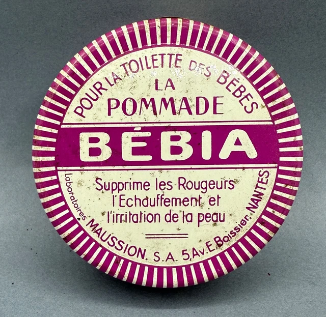 ANCIENNE BOITE CYLINDRIQUE En Tôle Litographiée - La Pommade Bébia EUR ...