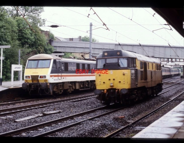 PHOTO BR Class 90 Loco No 90014 And Class 31 Loco At Lancaster Station ...