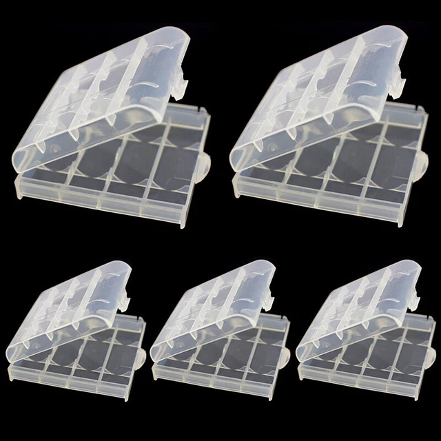 5 X HARD Plastic Case Holder Storage Box Cover for Rechargeable AA AAA ...
