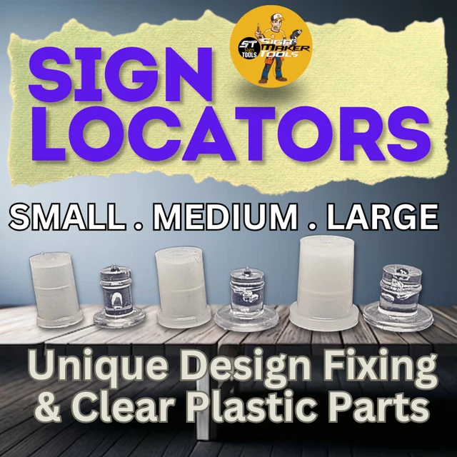 PLASTIC SIGN LOCATORS Stand off letter fixing 3d sign built-up £4.36 ...