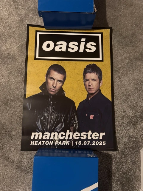 OASIS TOUR OFFICIAL Poster Manchester Heaton Park Weds 16th July Litho ...