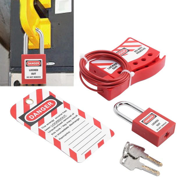 SECURITY CABLE LOCK Engineering Lockout Locking Device For Fix ...