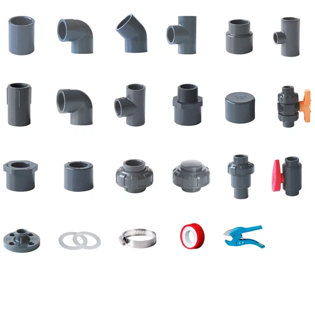 DARK GREY PVC 40mm ID Pipe Fitting Industrial Pressure Grade Metric ...