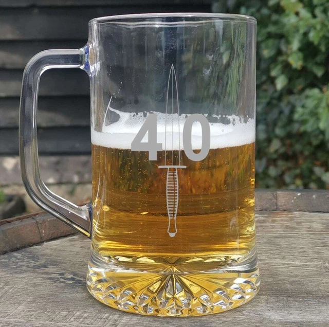 40 CDO ROYAL Marines Commando Dagger - beer pint glass tankard 660ml ...